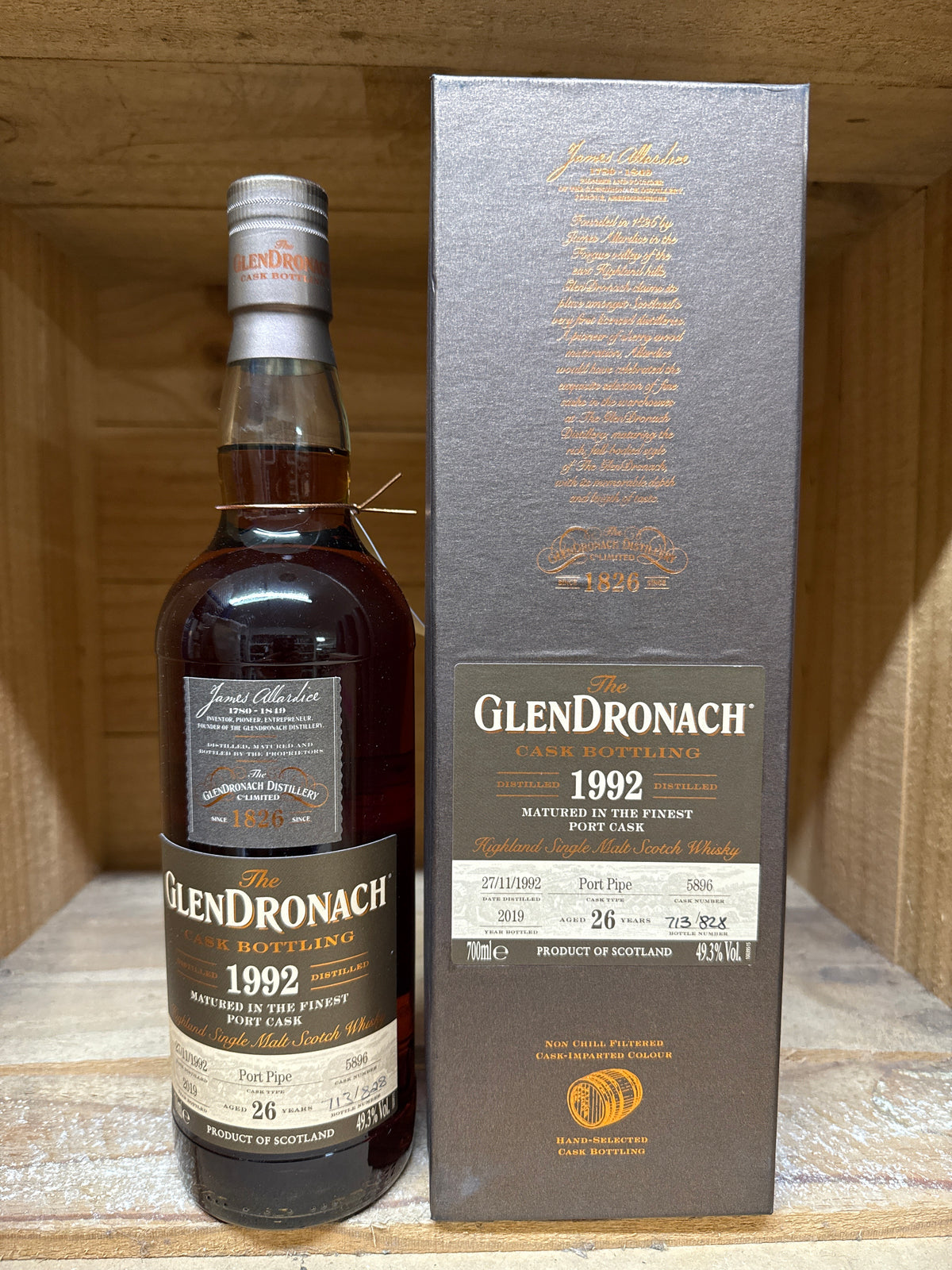 Glendronach Batch 17 1992 26 Year Old Cask #5896 Single Port Pipe Cask ...