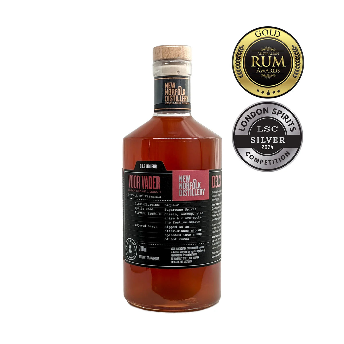 Voor Vader Dutch Cookie Liqueur 'New Norfolk Tasmanian Distillery' 700 ...