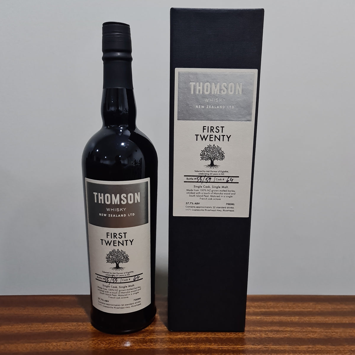 Thomson " First Twenty " South Island Peat & Manuka Smoked Whisky 700m ...