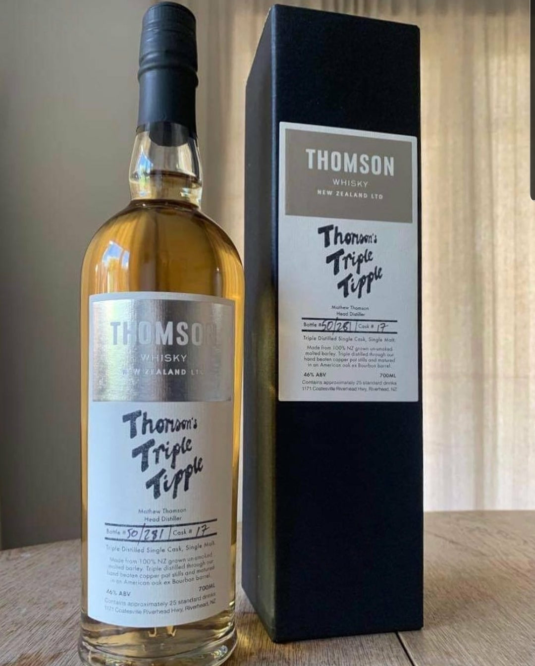 Thomson Triple Tipple Single Cask Single Malt Whisky 700ml — Eight PM